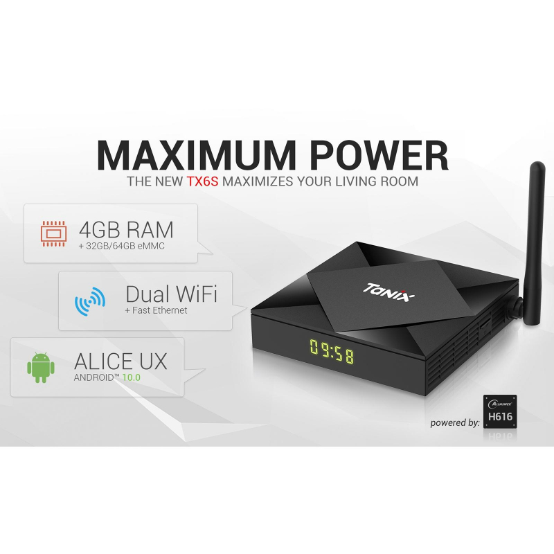 Box Android TV 4K Smart 4GB RAM 32GB ROM Dual WiFi